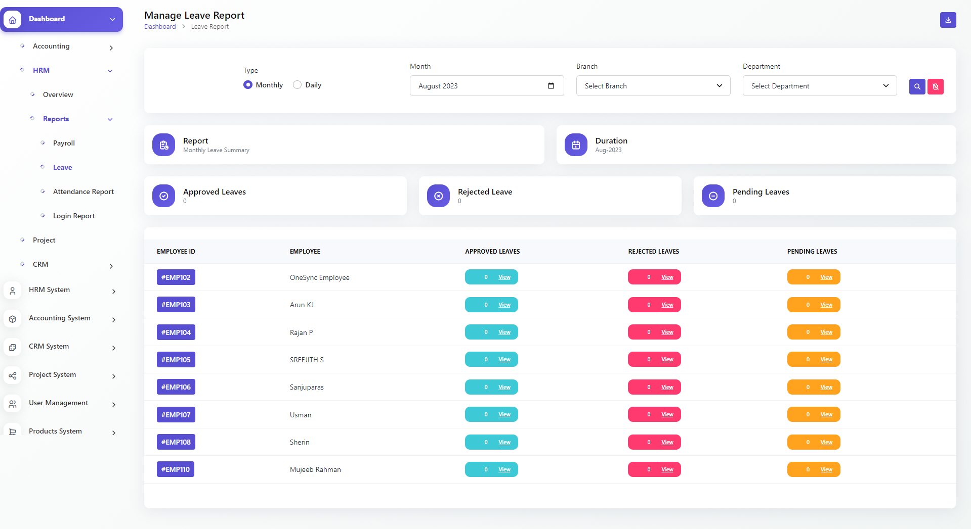 Onesync All In One Solution For Erp Hrm Crm Project Management Pos